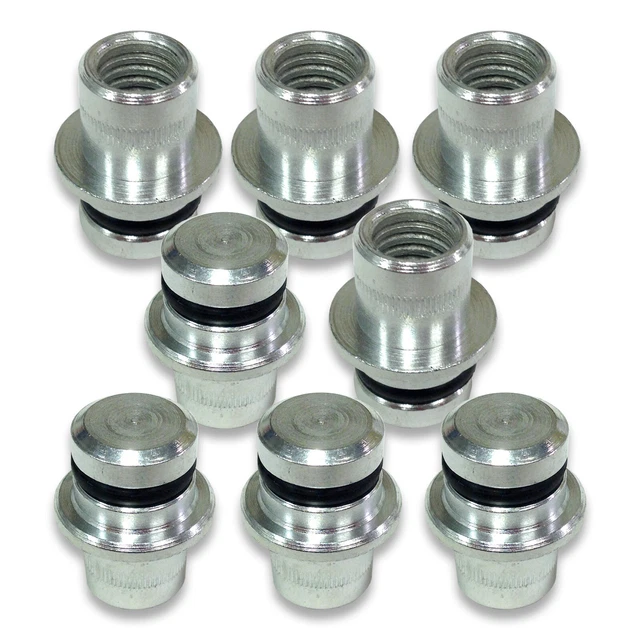 WHEEL ALIGNMENT ADAPTOR Clamp Threaded Snap-In Backing Insert Nuts 8 ...