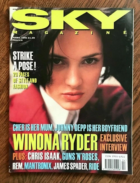 VINTAGE - VERY Rare 90's UK SKY Magazine - April 1991 - Winona Ryder ...