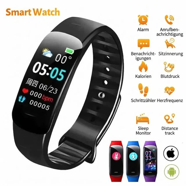 BLUETOOTH SPORT ARMBAND Fitness Tracker Herzfrequenz Herren Damen ...