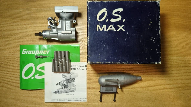MOTEUR VINTAGE OS Max 32 F + silencieux neuf boite Modelisme avion ...