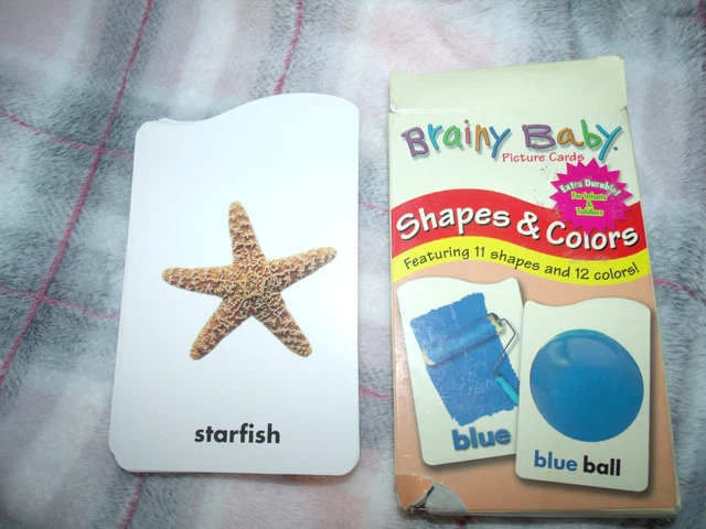 BRAINY BABY FLASH Cards Learning 11 SHAPES & 12 COLORS Picture Cards ...
