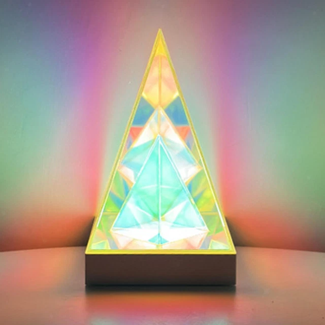 3D ART LIGHT Modern Pyramid Acrylic Lamp for Office Living Room Dining Room £17.80 - PicClick UK