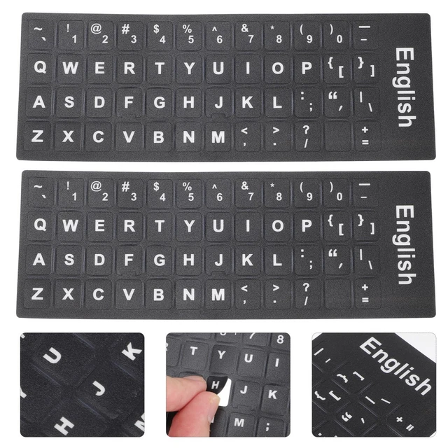 10 SHEETS PVC Keyboard Stickers for Laptop Letters Replacement English ...