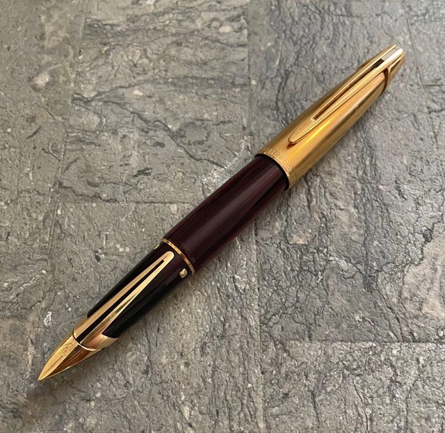 WATERMAN FOUNTAIN PEN Edson Ruby Red Metal 6.1in M Nib EUR 2.045,63 ...