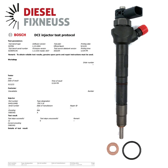 DACIA RENAULT INJECTOR Nozzles Injector H8201108033 0445110485 £96.62 ...