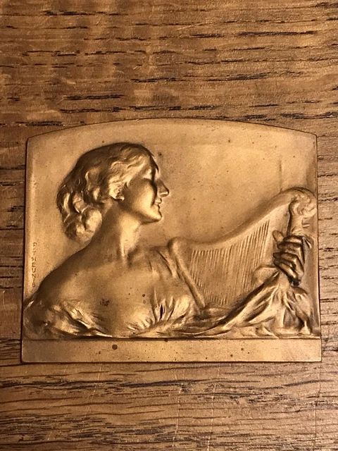 MÉDAILLE BRONZE EXPOSITION UNIVERSELLE GAND 1913 par P.THEUNIS Harpiste BELGIQUE EUR 55,00 ...