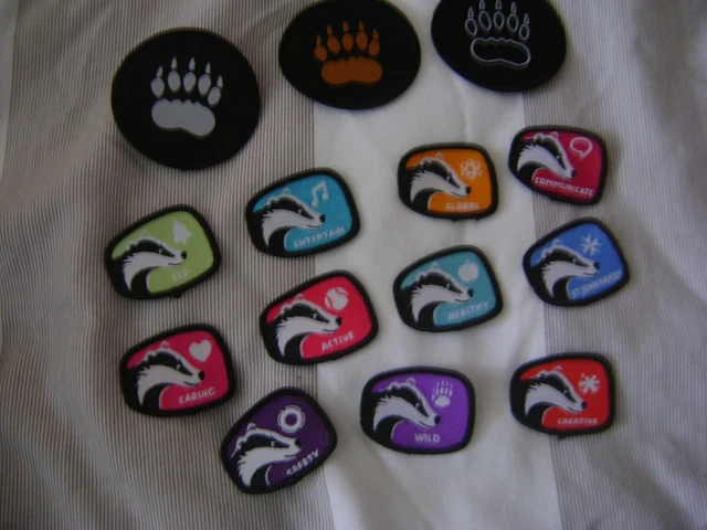 ST JOHN AMBULANCE badger subject badges/ paw stage badges £10.50 ...
