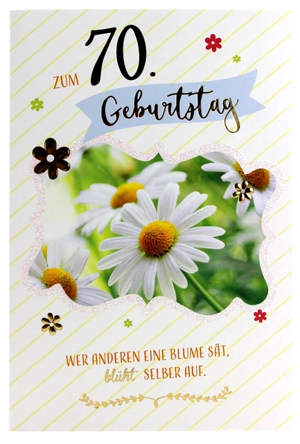 GEBURTSTAGSKARTE 70 JAHRE Geburtstag Karte siebzig Jahre ...