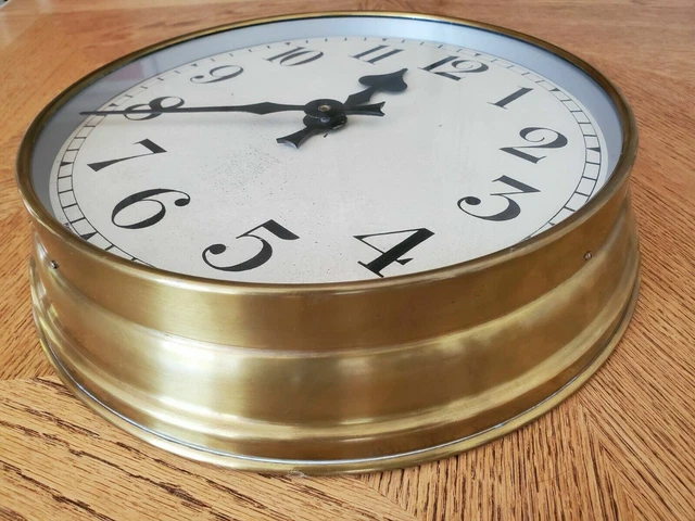 1930'S SYNCHRONOME 12& Brass Wall Clock (with upgraded Quartz Movement ...