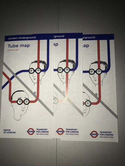 3 X LONDON Underground pocket Tube Map - December 2019 England UK GB ...