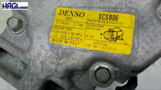 COMPRESSEUR CLIMATISATION SCSB06 Fiat 500 C 1.4 16V 312 74 Kw 100 Ch ...