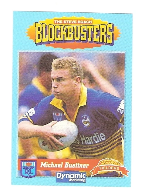1994 PARRAMATTA EELS Fielders Rugby League Card #2. Michael Buettner ...