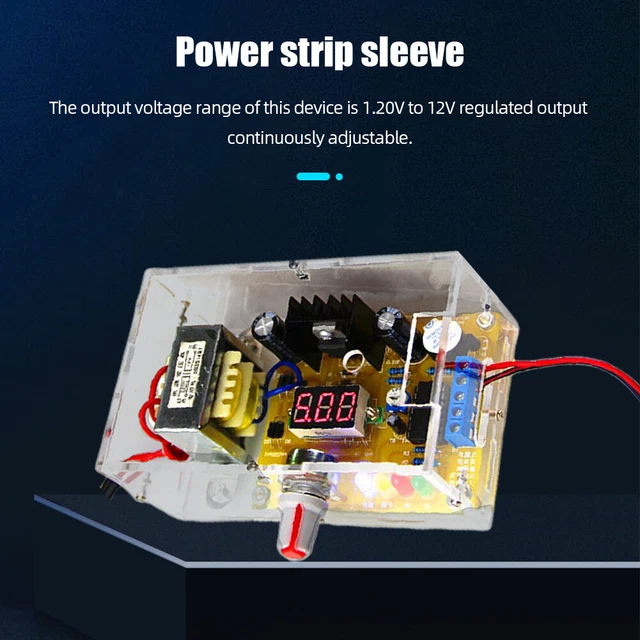 LM317 ADJUSTABLE POWER Board Kit Digital Display Adjustable Power ...