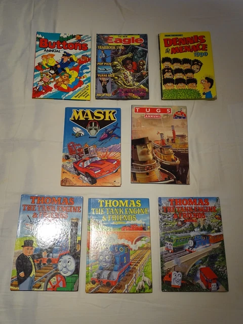 8X CHILDREN'S TV Annuals Hardback Thomas the Tank Mask Dennis Eagle ...