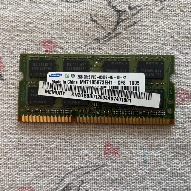 RAM SODIMM SAMSUNG DDR3 2GB 2Rx8 PC3-8500S-07-10-F2 M471B5673EH1 EUR 5 ...