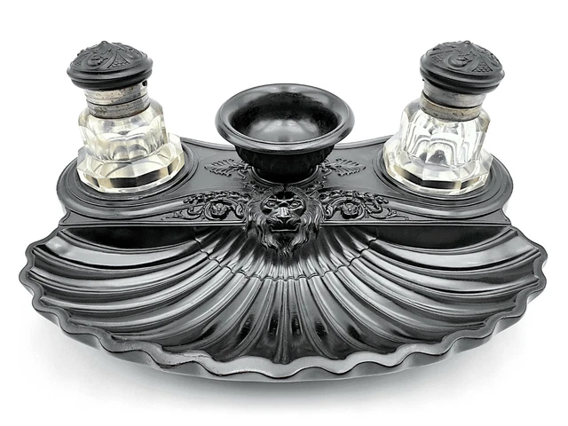 VICTORIAN FRENCH GUTTA percha inkwell 19th - Ink stand - Encrier ...