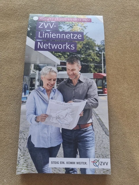 2021 ZURICH CITY Transport (ZVV) Network map £2.50 - PicClick UK