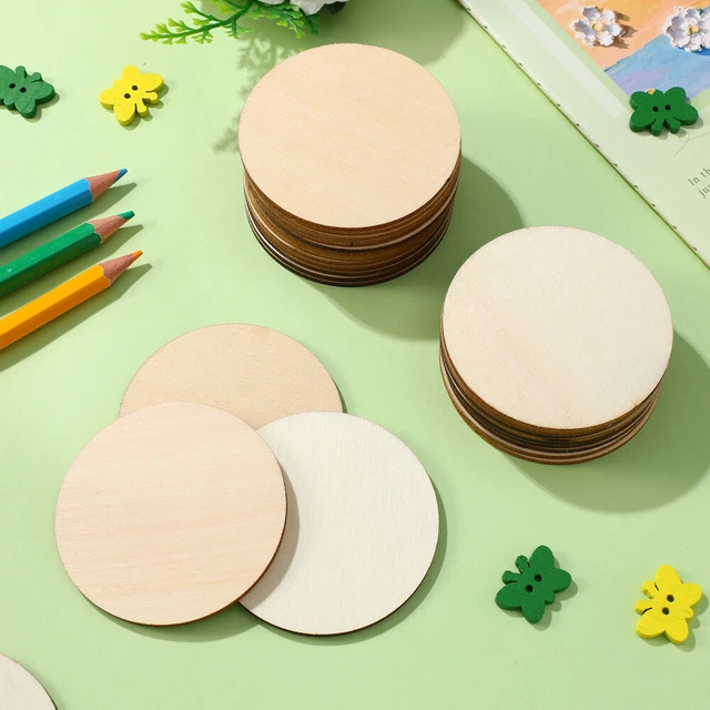 100 PCS WOOD Chips Decoraciones Para Salas Casa Round Disc Cutouts £12. ...