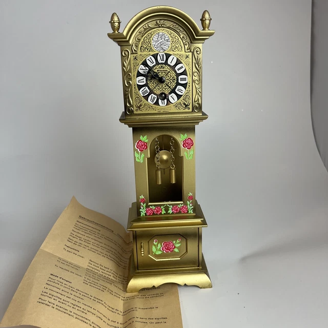 VINTAGE MINIATURE WEST German Grandfather Clock Tempus Fugit Stawer £37 ...