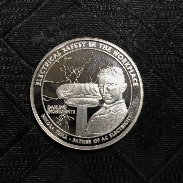 TESLA WARDENCLYFFE Tower Darling Ingredients .999 Silver 1ozt Round PL ...