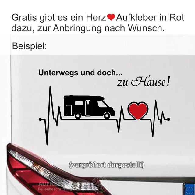 UNTERWEGS UND DOCH zu Hause 20cm Herzschlag Wohnmobil Spruch ...