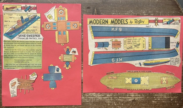 VINTAGE WWII 1940S MODERN MODELS by RIGBY Newspaper Comic Paper Toy ...