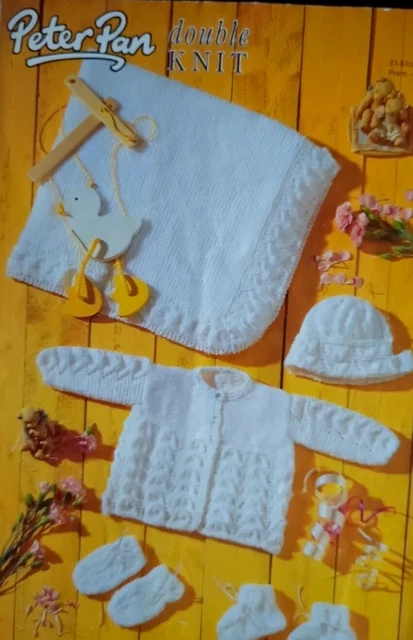 PETER PAN DK 801 Knitting Pattern Size 12 - 20" Preemie Matinee Coat ...