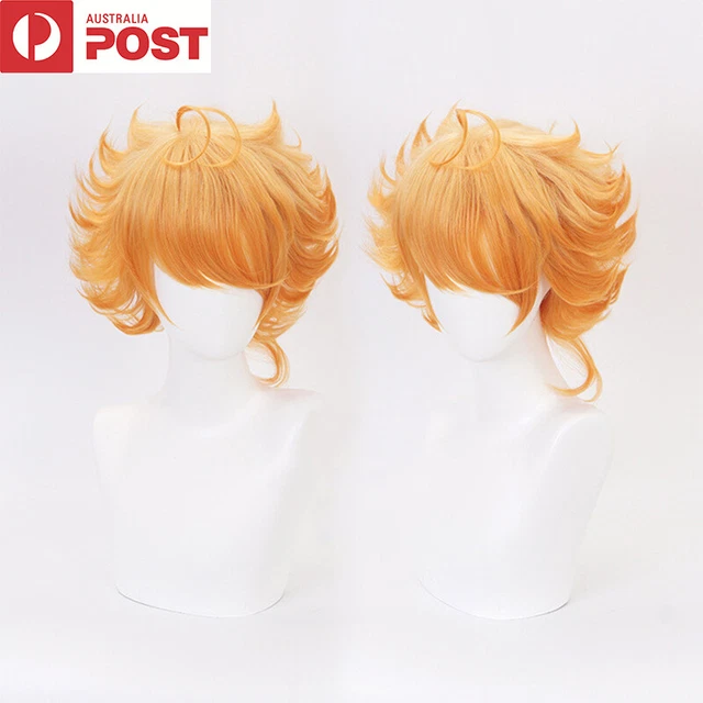 THE PROMISED NEVERLAND Emma Short Gold Anime Party Costume Cosplay Wig ...