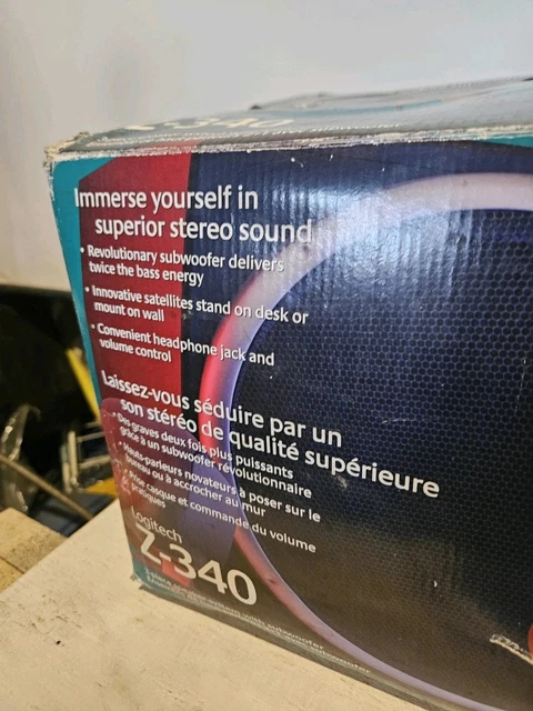 LOGITECH Z-340 COMPUTER Speaker Pair & Self Powered Subwoofer Black $99 ...