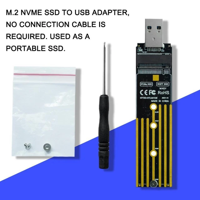 NVME TO USB Adapter, M.2 SSD to USB 3.1 Type A Card, M PCIe Based Ke ...