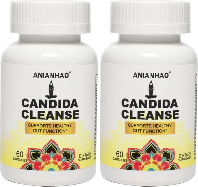 CANDIDA CLEANSE 60 Capsules - Gut & Colon Support, Natural Herbs for ...