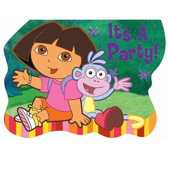 DORA THE EXPLORER Its A Party Birthday Invitations 8 Invites Per ...