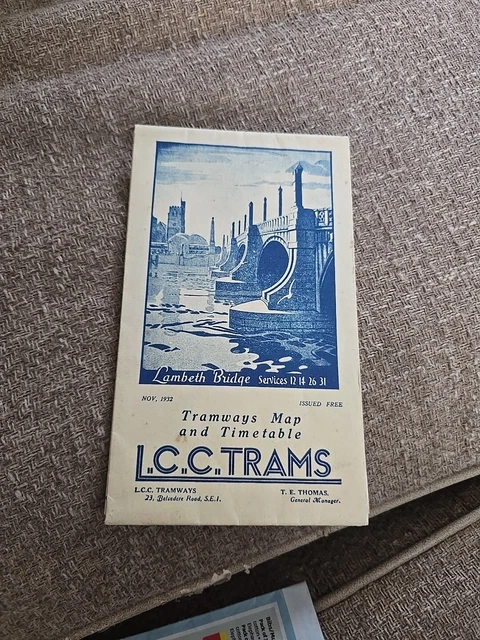 NOV 1932 LCC Trams Map & Guide Timetable Underground 1968 Reprint £7.99 ...