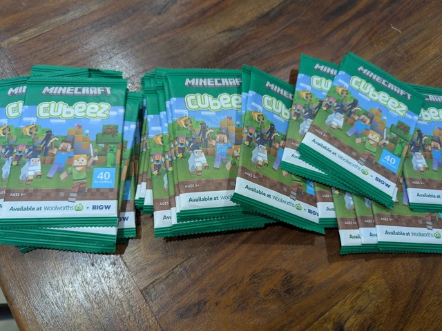 NEW MINECRAFT CUBEEZ 2025 Woolworths x36 Unopened Packs & 6 X Harry ...