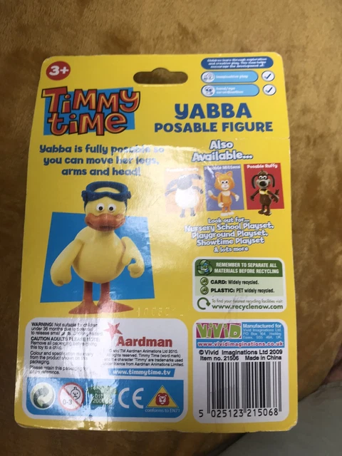 CBEEBIES TIMMY TIME Figure Posable Arms Legs Yabba 2009 Duck Aardman ...