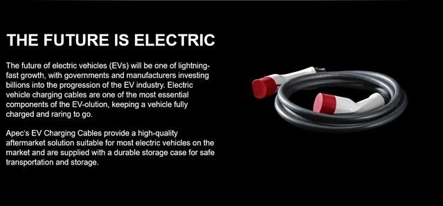 APEC EV CHARGING Cable 32A 3 Phase T2 Female-T2 Male 5m Premium AEC101 ...