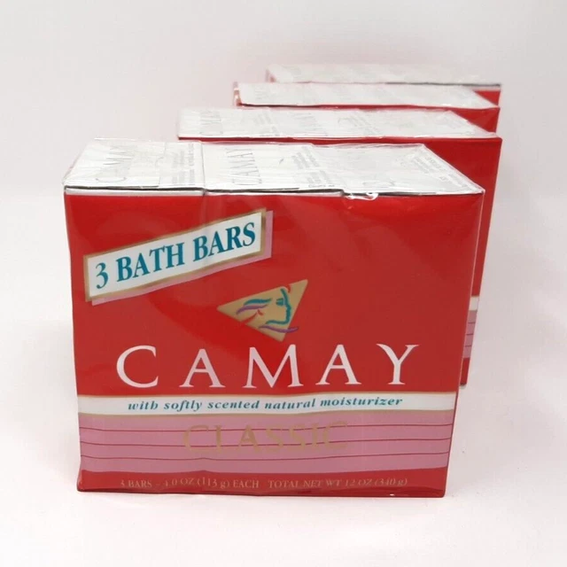 CAMAY SOAP PINK Classic Softly Scented Beauty Bar 4 Packs of (3) bars ...
