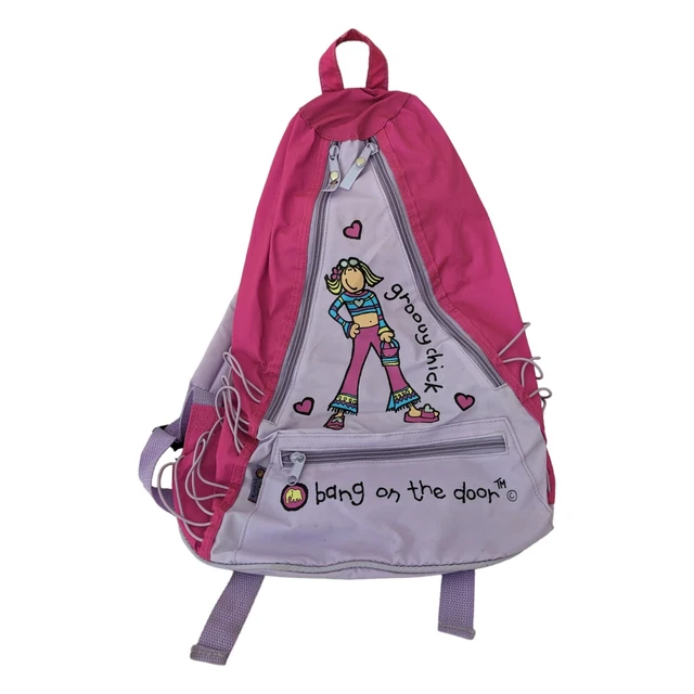 GROOVY CHICK BANG on the door Backpack Rucksack Bag Vintage 2000s £22. ...
