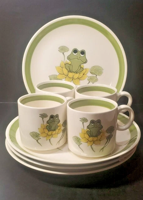 RARE SEARS NEIL the frog dinner plates and mugs 78 Japan Frog family. 4 ...