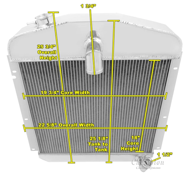 SUPER CHAMPION 3 Row All Aluminum Radiator for 1947 1948 1949 Plymouth ...