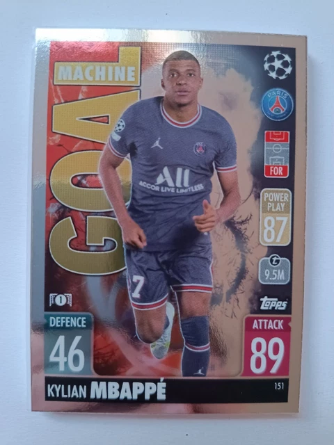 TOPPS MATCH ATTAX UCL 2021/22 - Kylian Mbappe Goal Machine Insert Paris ...