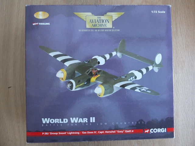 1/72 CORGI AA36602 - Us P-38J Droop Snoot Lightning Eze Does It - Comme ...