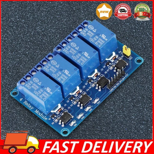 RELAISE-MODUL LED-ANZEIGE RELAIS-INTERFACE-PLATINE mit Optokoppler (4 Kanal 12V) EUR 4,49 ...