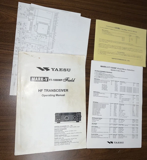 YAESU FT1000 MKV Field Manual Schematics Quick Guide Errata EUR 9,14 ... YAESU FT1000 MKV Field Manual Schematics Quick Guide Errata EUR 9,14 ...