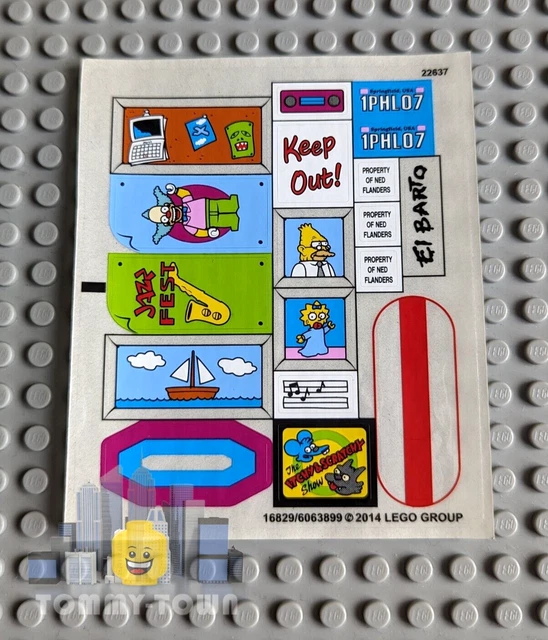 LEGO THE SIMPSONS STICKER SHEET ONLY for Lego set 71006 The Simpsons ...