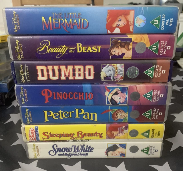 7 DISNEY VHS tapes bundle Walt Disney Classics-Inc Beauty & the Beast ...