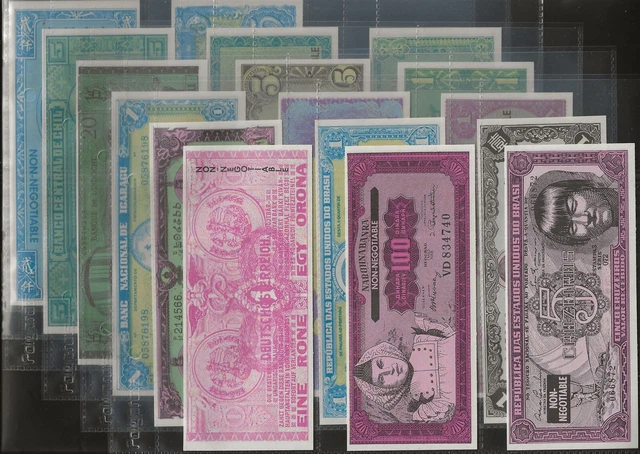 A&BC-FULL SET- BANKNOTES 1971 (Unfolded P17 Cards) All Scanned - Mint ...