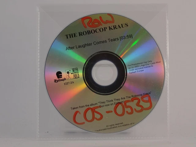 THE ROBOCOP KRAUS AFTER LAUGHTER COMES TEARS (Y1) 1 Track Promo CD Sin ...