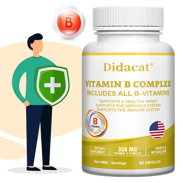 VITAMIN B COMPLEX Capsules - Supports Brain And Nerve Health,Improve ...