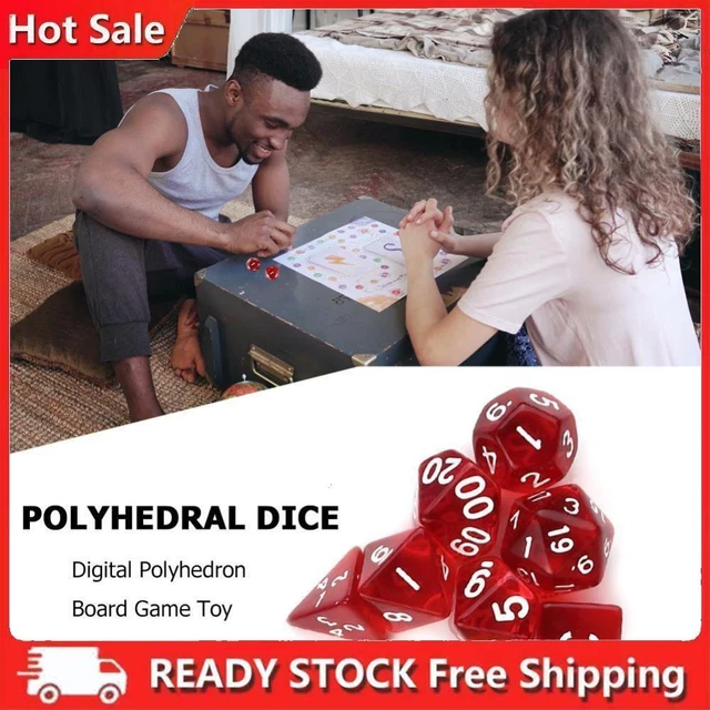 7 PZ/SET DADI multilaterali poliedro digitale acrilico poliedro da ...